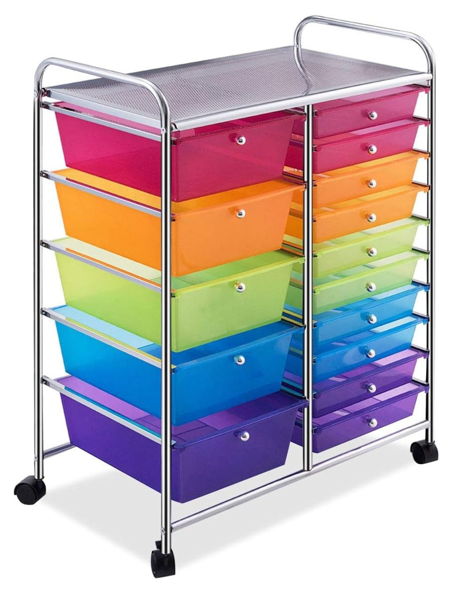 15 Drawer Rolling Storage Cart, Mobile Drawer Carts for Craft Art ...