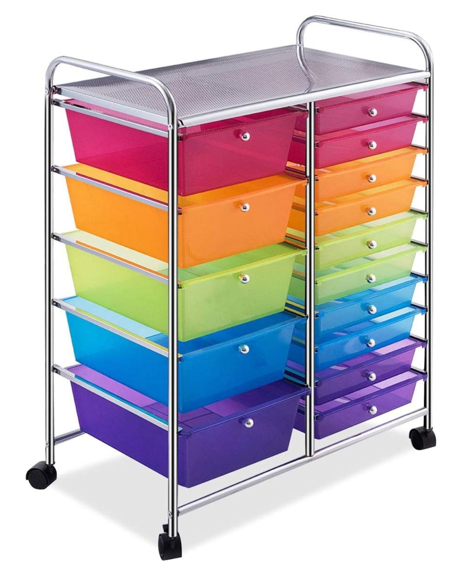 15 Drawer Rolling Storage Cart, Mobile Drawer Carts for Craft Art ...