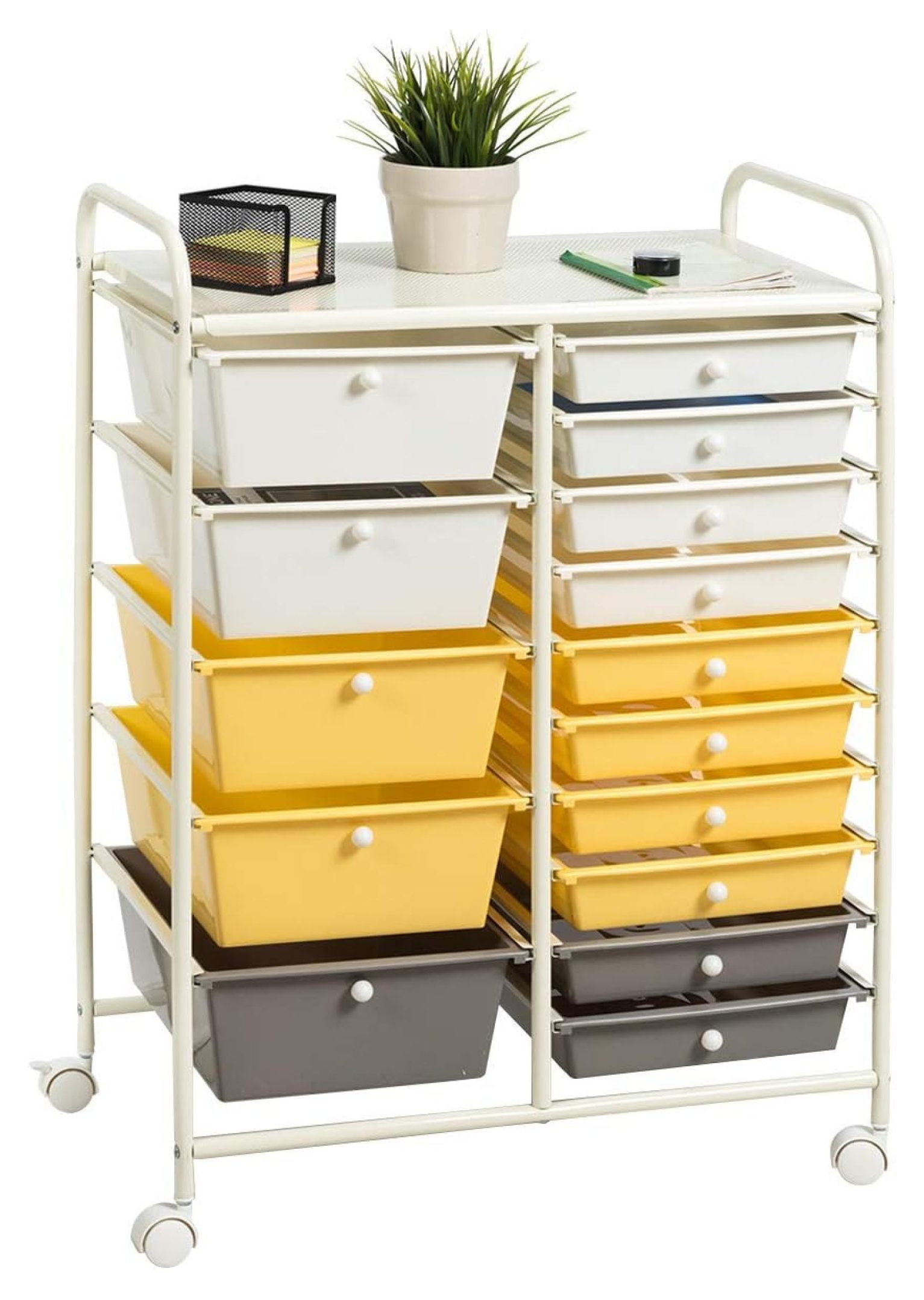 15 Drawer Rolling Storage Cart, Mobile Drawer Carts for Craft Art ...