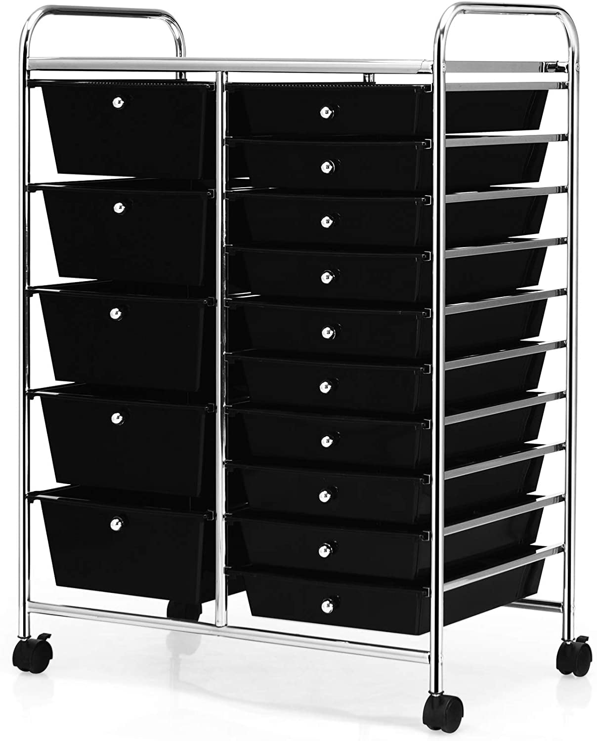 15-Drawer Rolling Storage Cart, Multipurpose Movable Organizer Cart ...