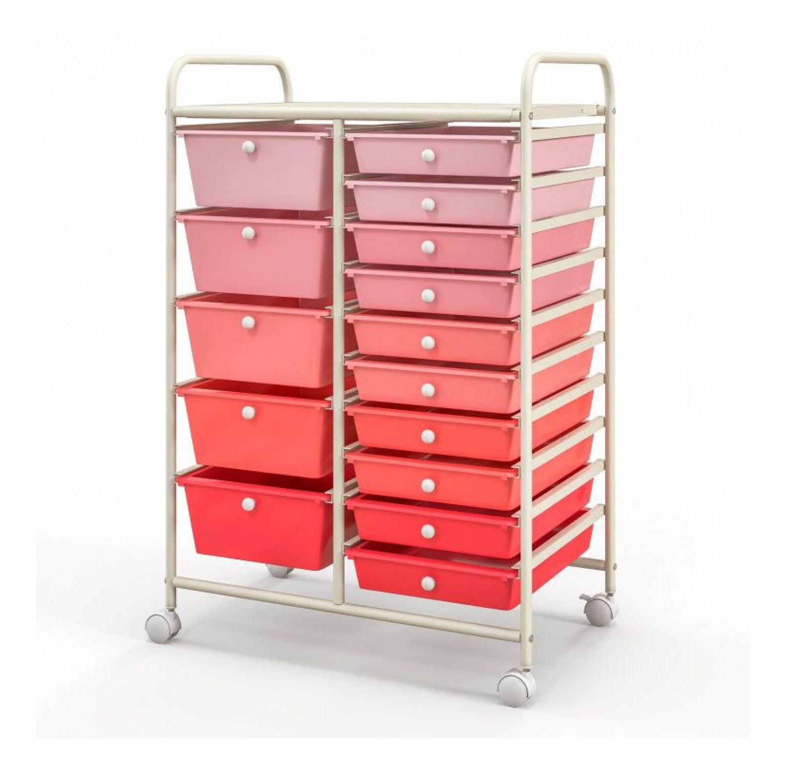 15-Drawer Rolling Storage Cart, Utility Organizer Cart with Wheels ...