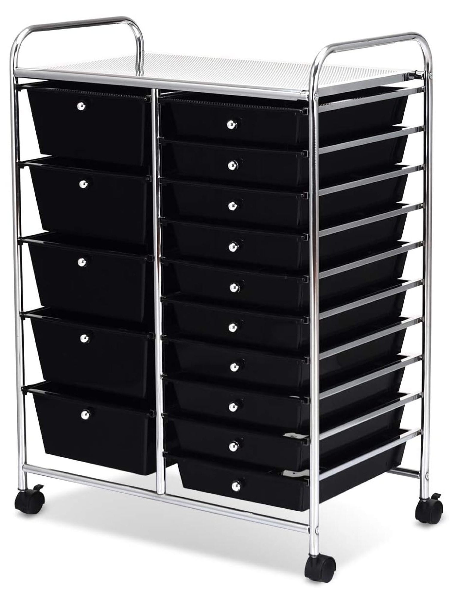 15-Drawer Storage Cart, 15 Drawer Trolley, Rolling Organizer Cart ...