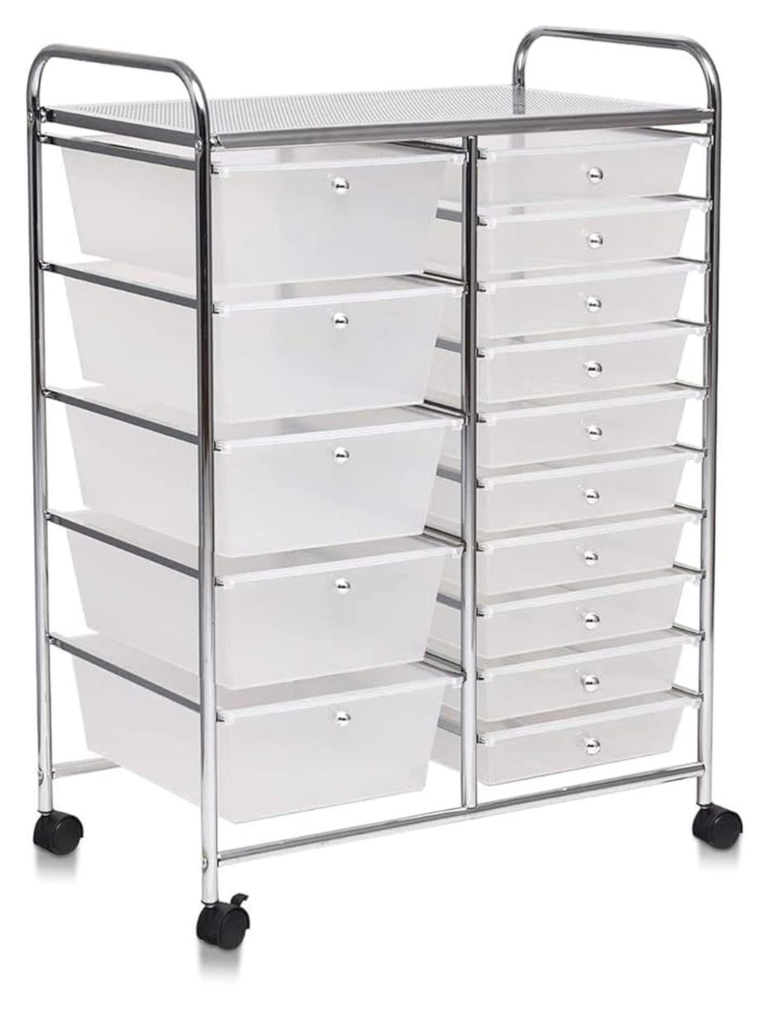 15-Drawer Storage Cart, 15 Drawer Trolley, Rolling Organizer Cart ...