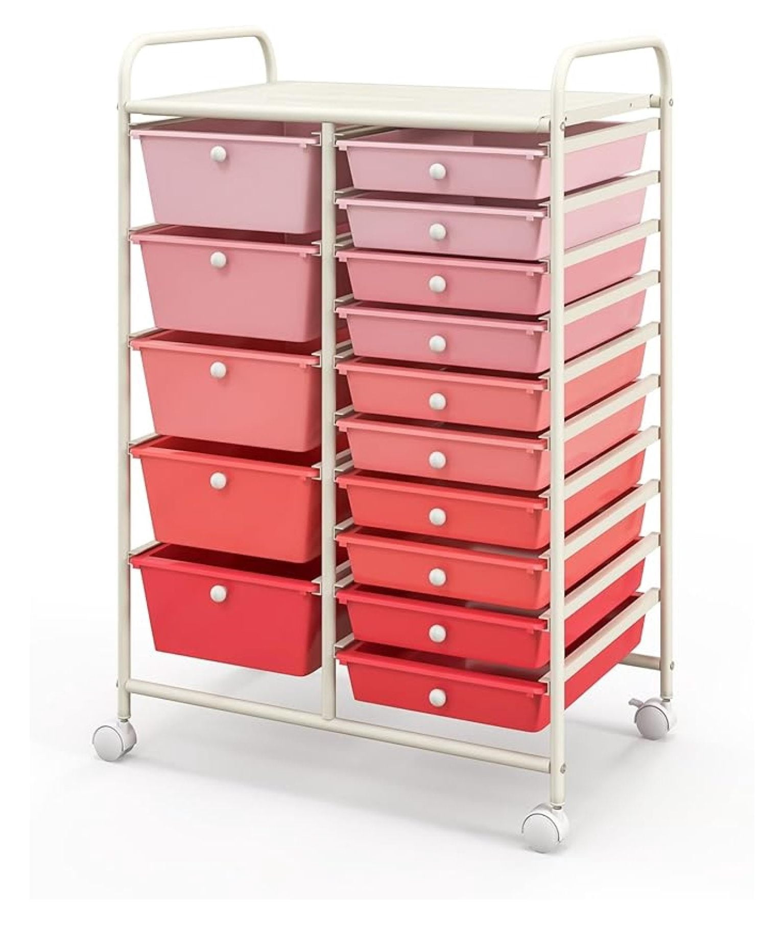 15-Drawer Storage Cart, 15 Drawer Trolley, Rolling Organizer Cart ...