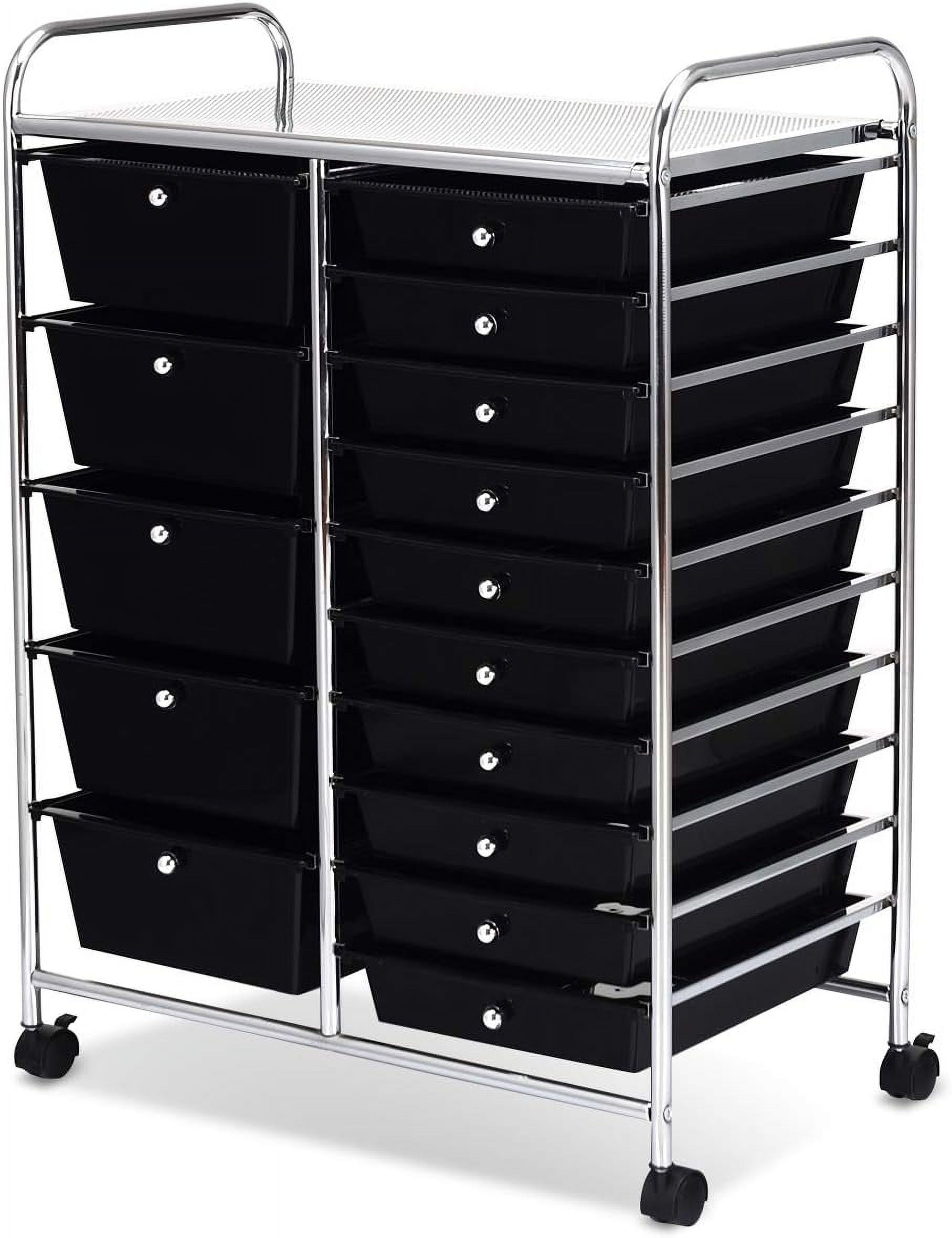 15-Drawer Storage Cart, 15 Drawer Trolley, Rolling Organizer Cart ...