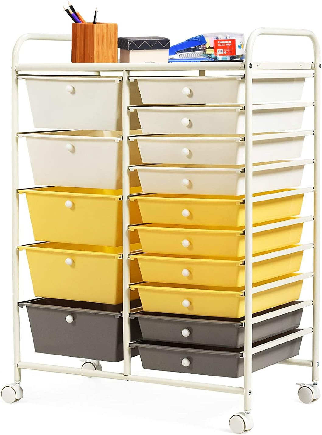 15 Drawer Storage Drawer Cart Organizer Cart Tools Office School ...