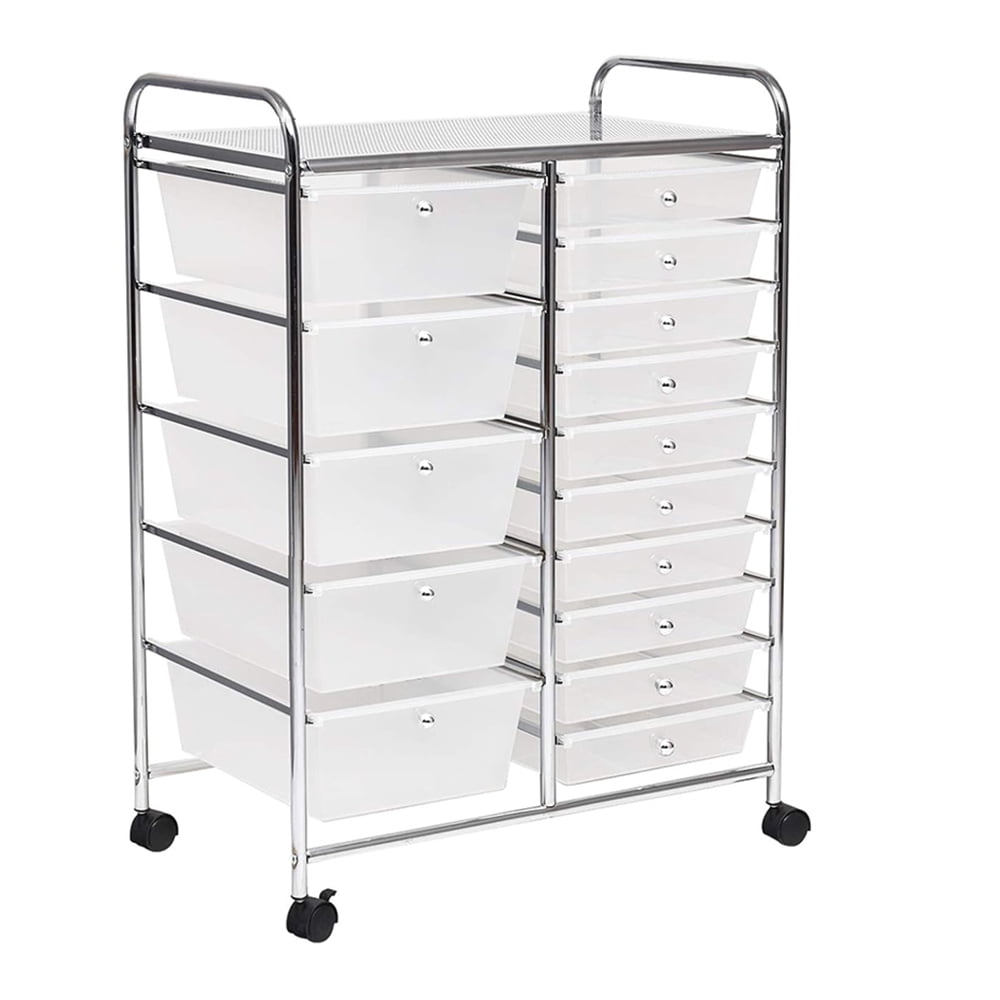 15 Drawer Storage Drawer Cart, Premium Rolling Storage Cart, Versatile ...