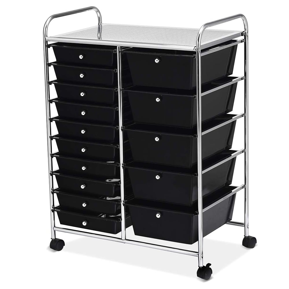 15-Drawer Storage Drawer Carts, Versatile Mobile Rolling Utility Cart ...