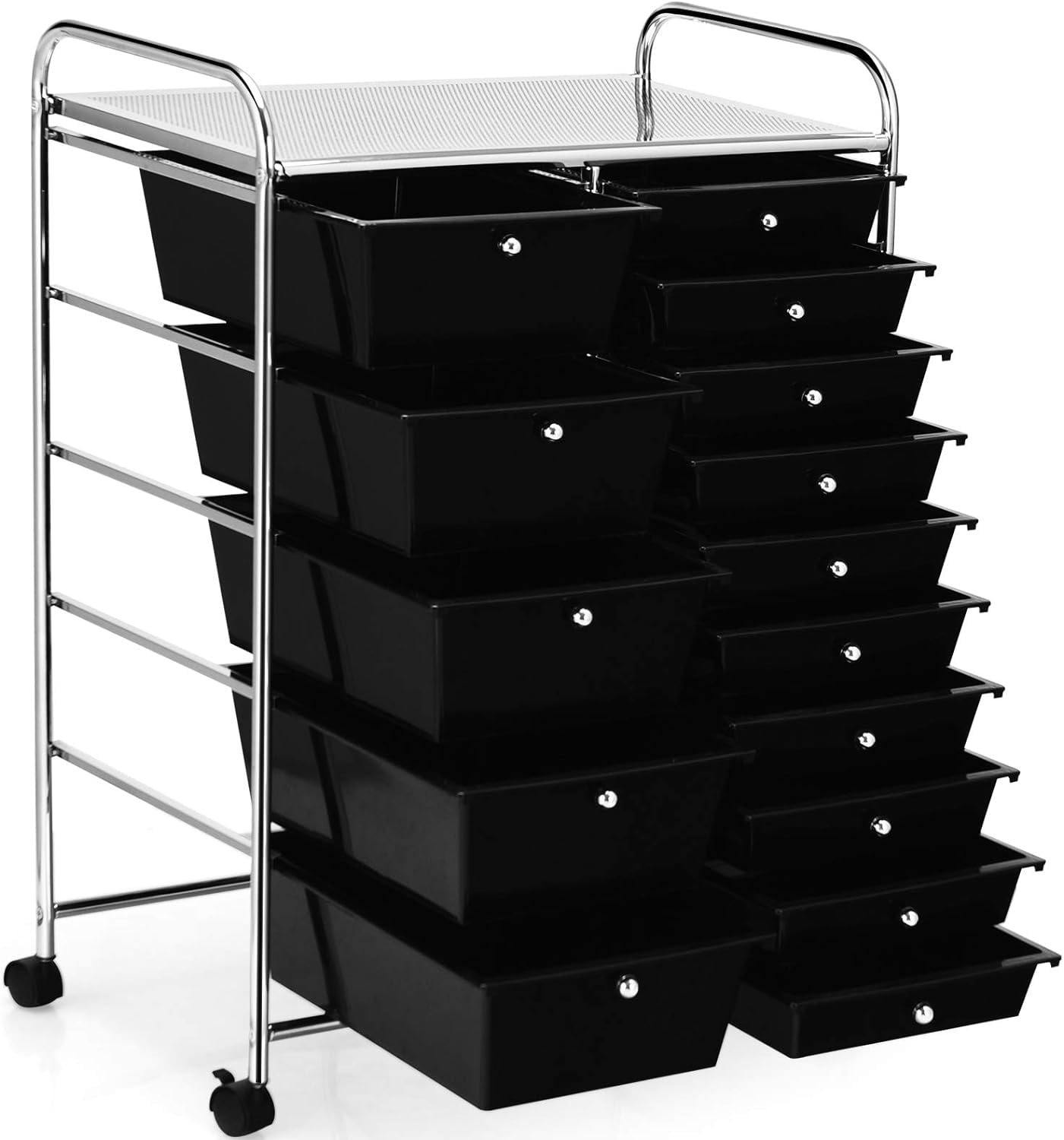15-Drawer Storage Rolling Cart, Mobile Classroom Craft Organizer for ...