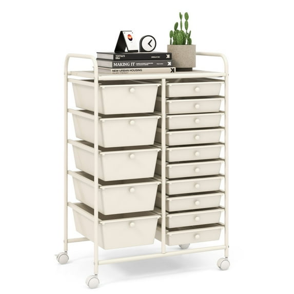 15-Drawer Utility Rolling Organizer Cart Multi-Use Storage - Walmart.com