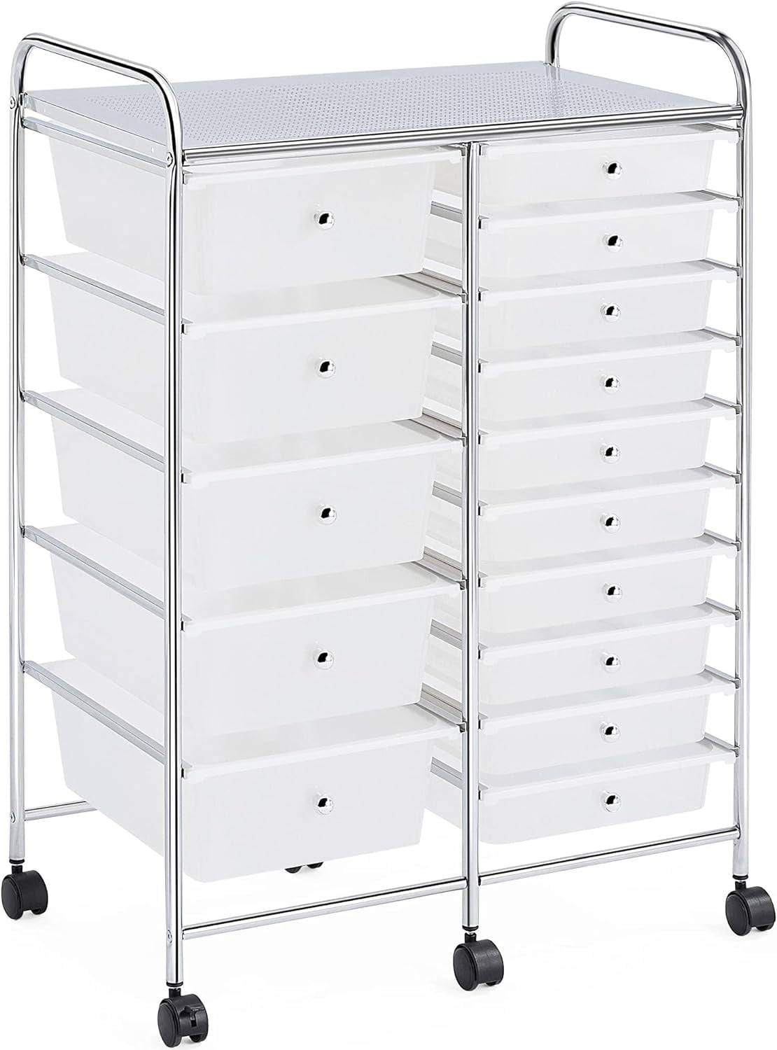 15 Drawers Rolling Storage Cart Multipurpose Mobile Rolling Utility ...