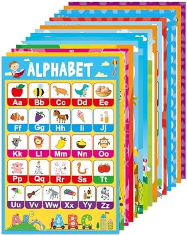 15 Educational Posters for Toddlers Kids Learning Alphabet Numbers ...