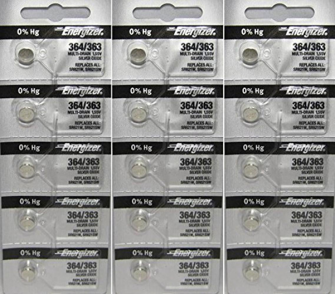 15 Energizer Watch Batteries 364/363 SR621SW Batteries - Walmart.com