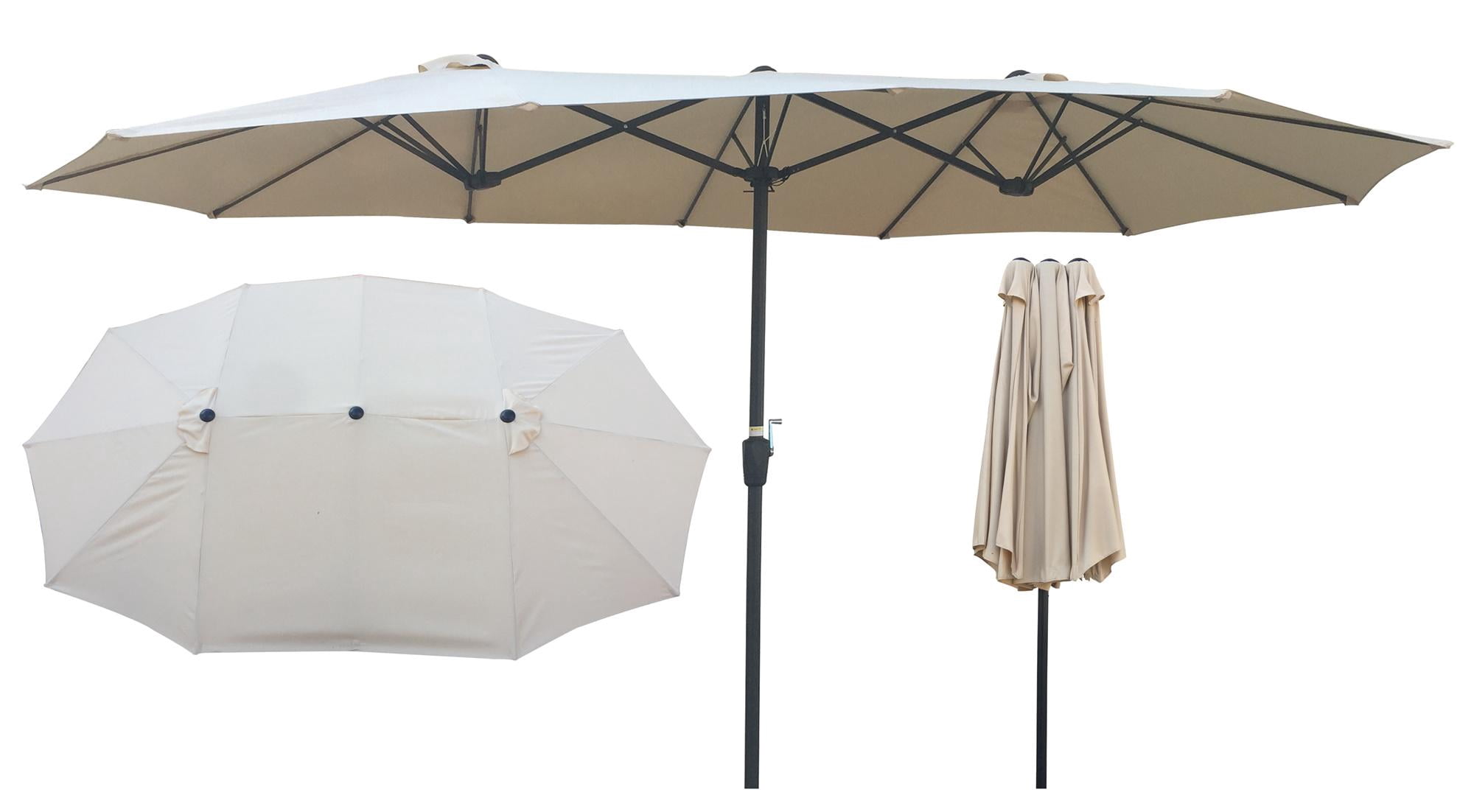 15 FT Double-Sided Patio large Umbrella, Outdoor Beach Twin Umbrella ...