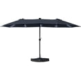 15 FT Rectangular Double-Sided Patio Umbrella with Solar Lights ...