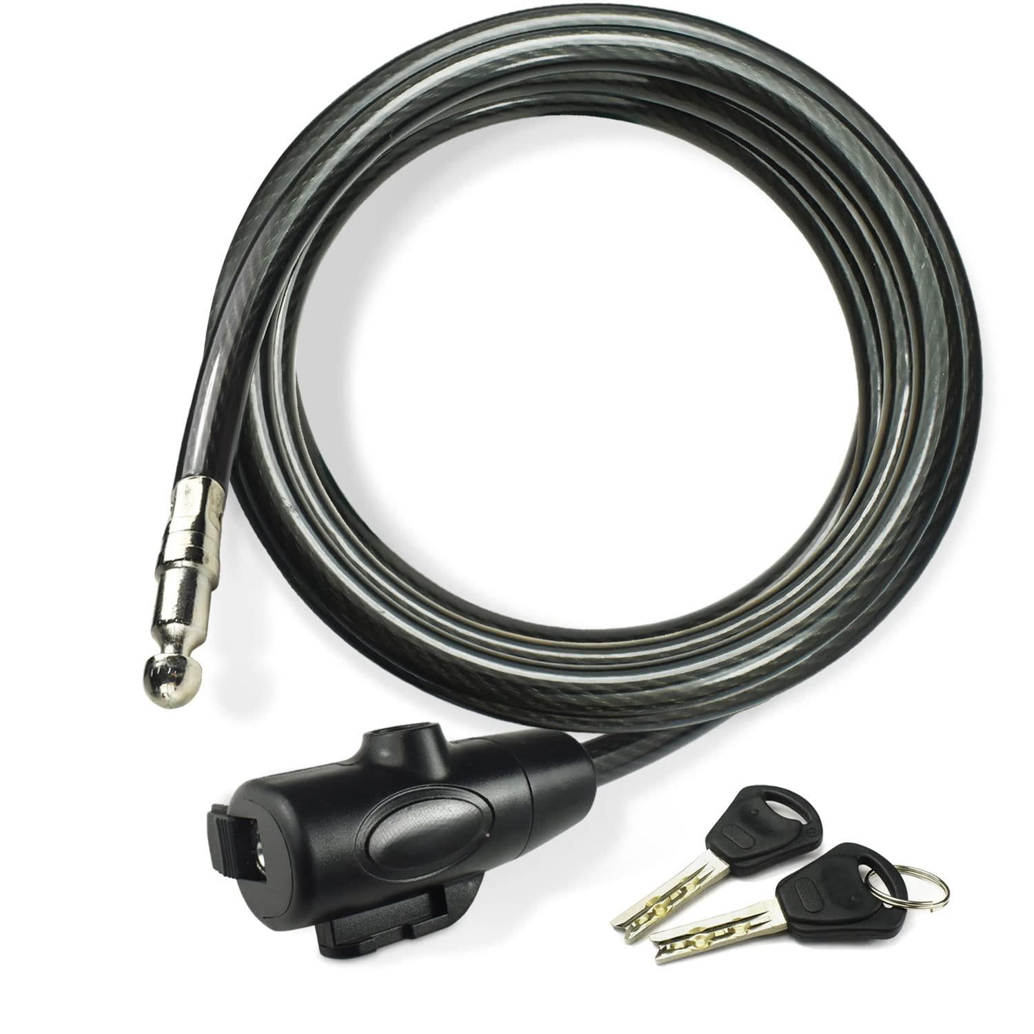15 FT Straight Cable Bike Lock With Key, Multi-Use Security Lock ...