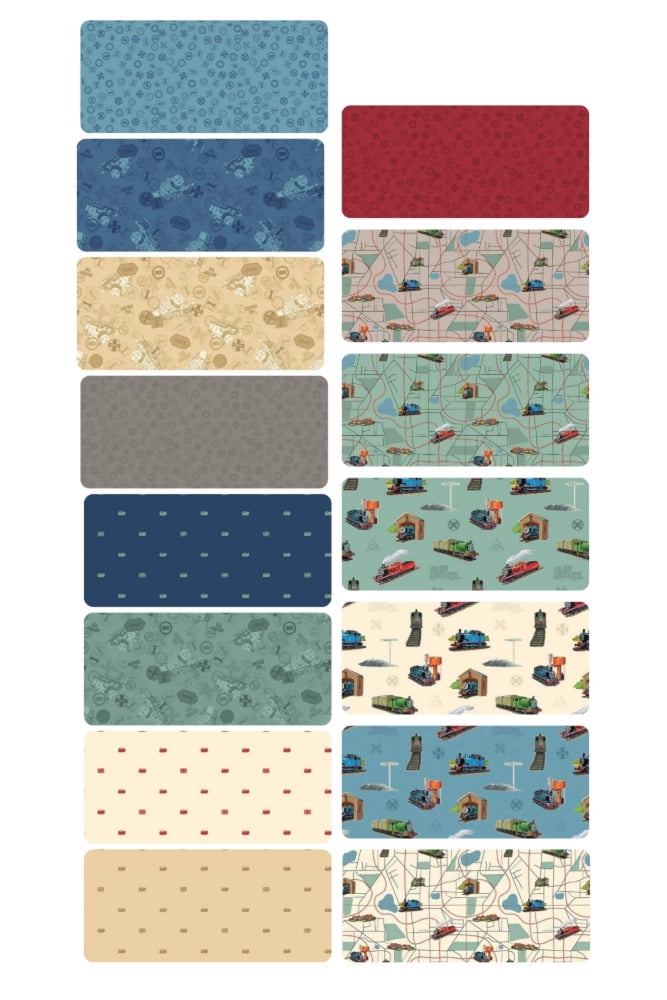 15 Fat Quarters - Assorted Thomas & Friends 80th Anniversary Fat ...