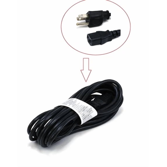 15 Feet 18 Awg Universal Power Cord (Iec320 C13 To Nema 5-15P ...