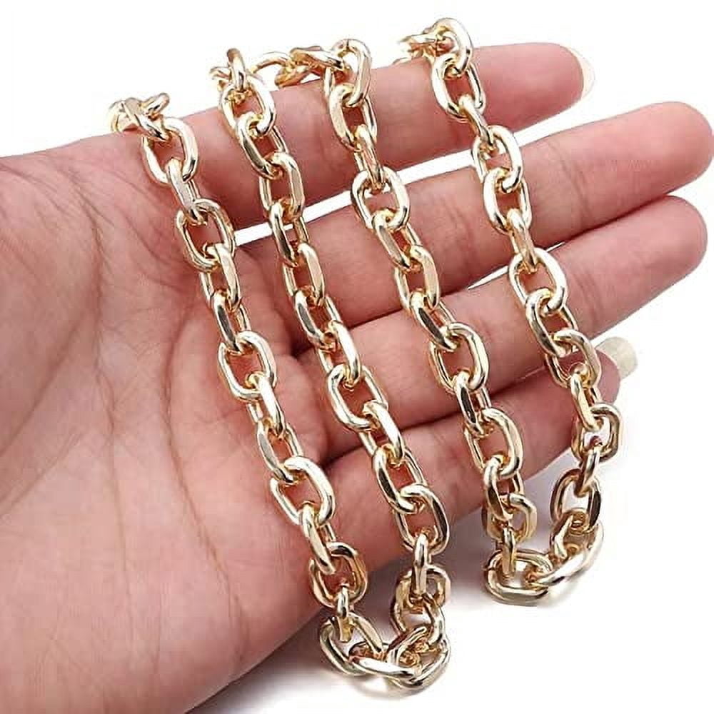 15 Feet Aluminum Curb Chains 14x11 Twisted Chunky Links Cross Cable ...