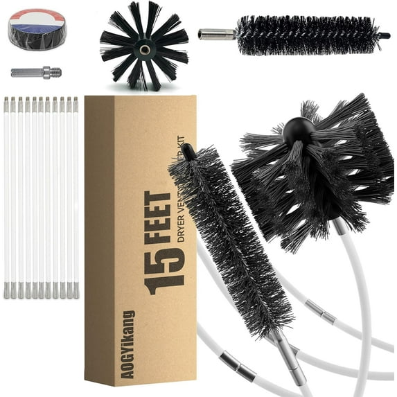 15 Feet Dryer Vent Cleaning Brush Kit, Multi-Scene Durability Chimney ...