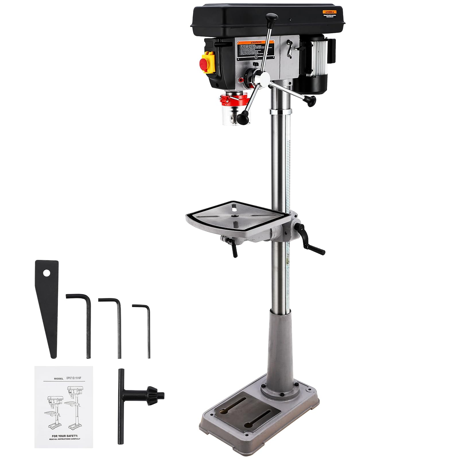 15 in Floor Drill Press, 7.5 Amp 120V Pure Copper Motor, 288-3084 RPM ...