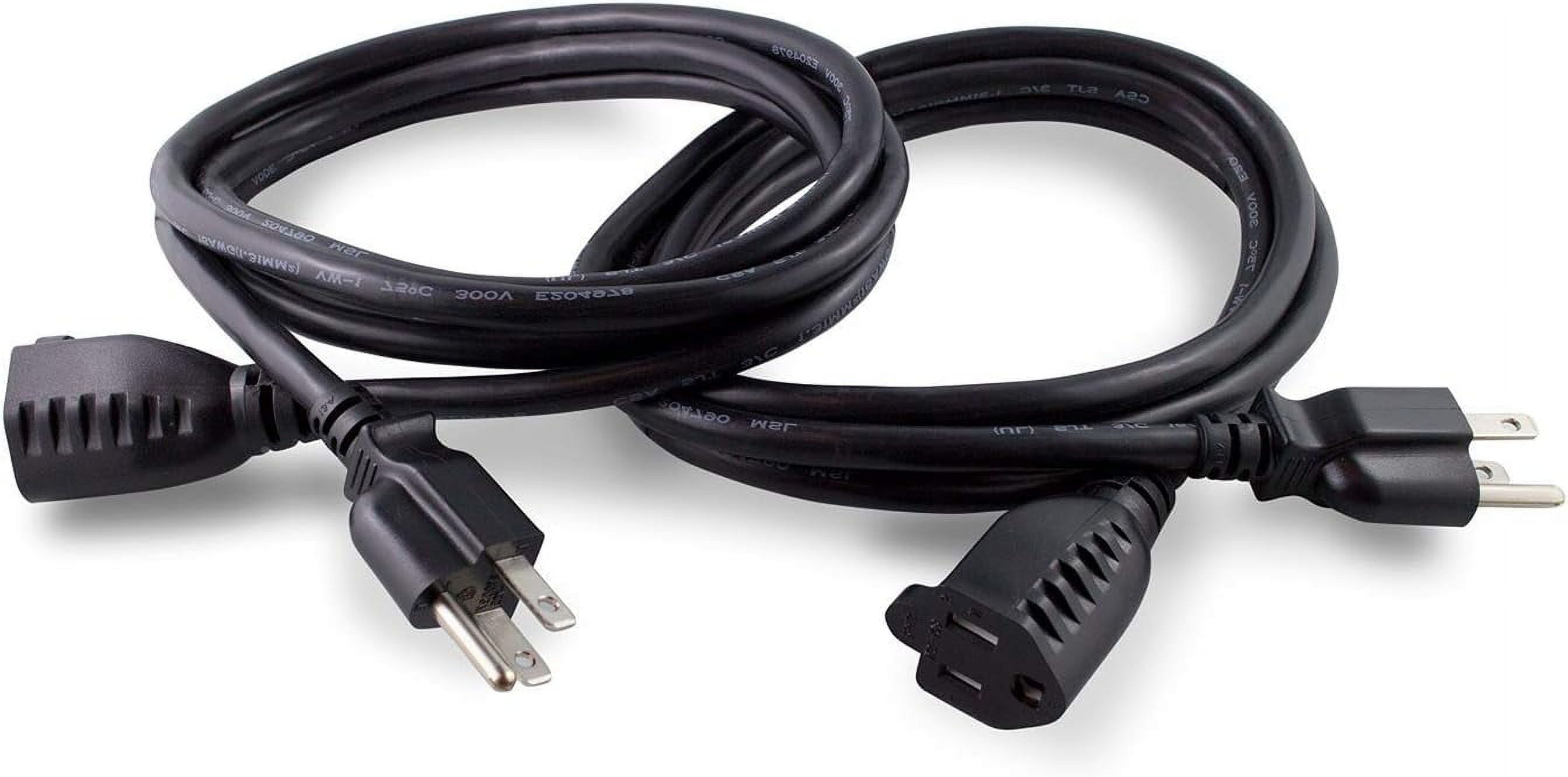 15 Foot (2 Pack) Power Extension Cord - 16 AWG Power 3 Prong Appliance ...