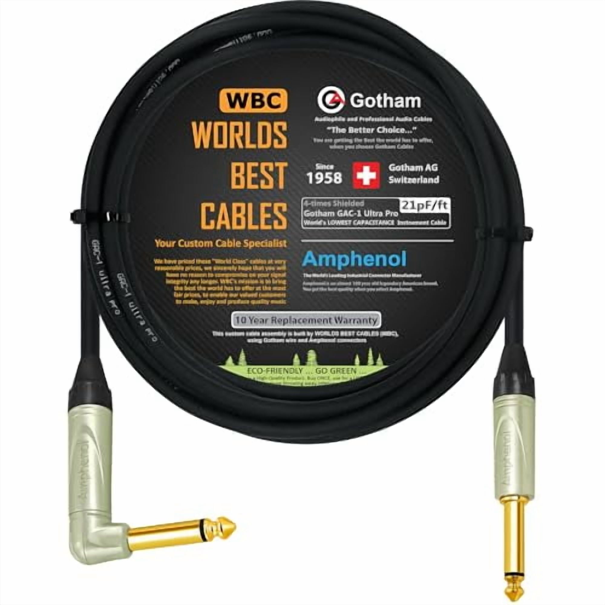 15 Foot - Gotham GAC-1 Ultra Pro (Black) - Premium, Low-Capacitance (21 ...