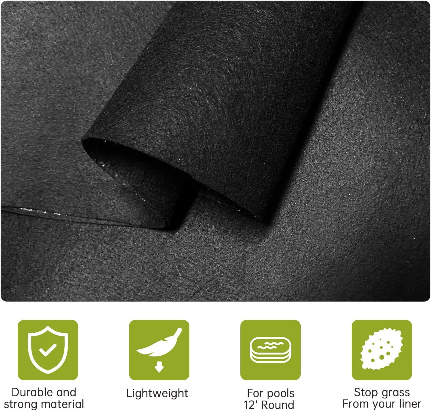 15 Foot Round Pool Liner Pad for Above Ground Swimming Pools, Made of ...