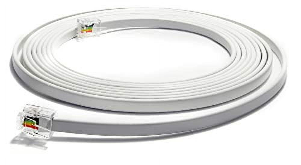 15 Foot Telephone Cord, Professional Grade Made in USA, 6P4C Male RJ11 ...