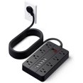 15 Ft Long Extension Cord Power Strip Surge Protector, Flat Plug with 8 ...