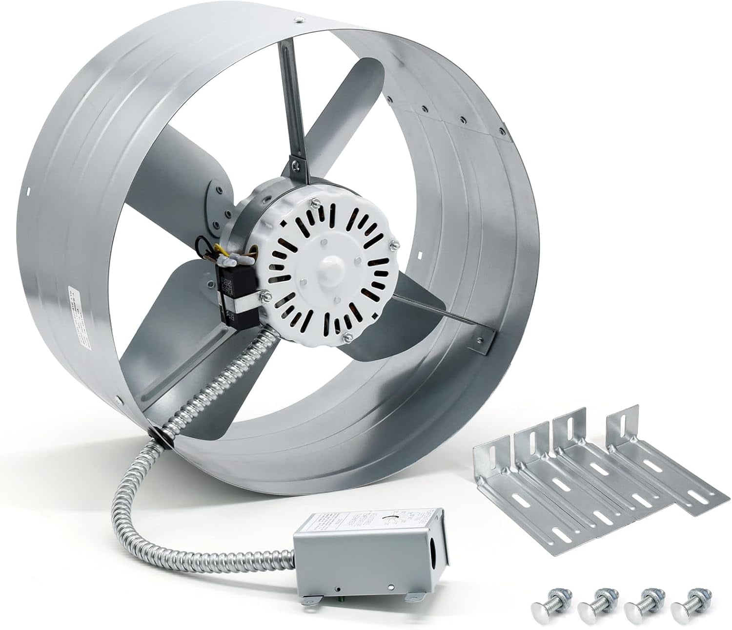 15" Gable Mount Vent Attic Fan,Exhaust Ventilation Fan with Adjustable ...