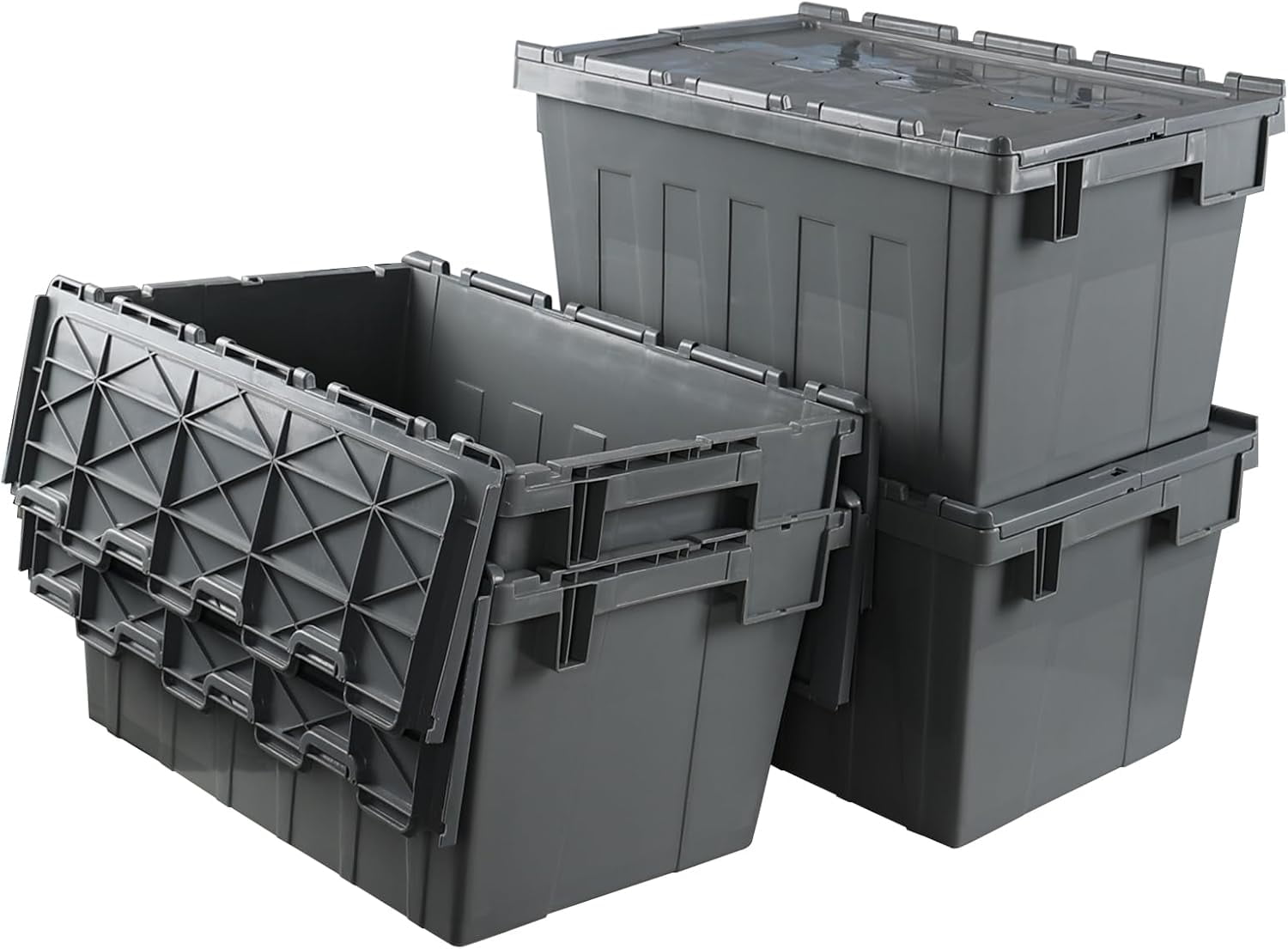 15 Gallon Commercial Flip Top Tote Storage Container, Industrial ...