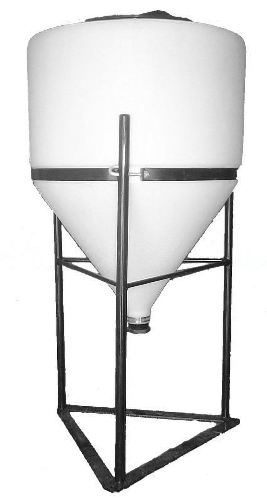 15 Gallon Full Drain Cone Bottom Inductor Tank with Steel Stand ...