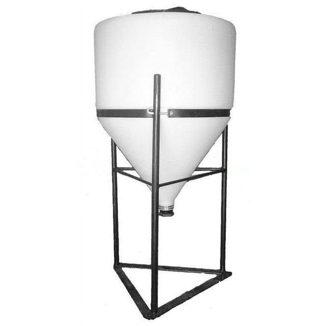 15 Gallon Full Drain Cone Bottom Inductor Tank with Steel Stand ...