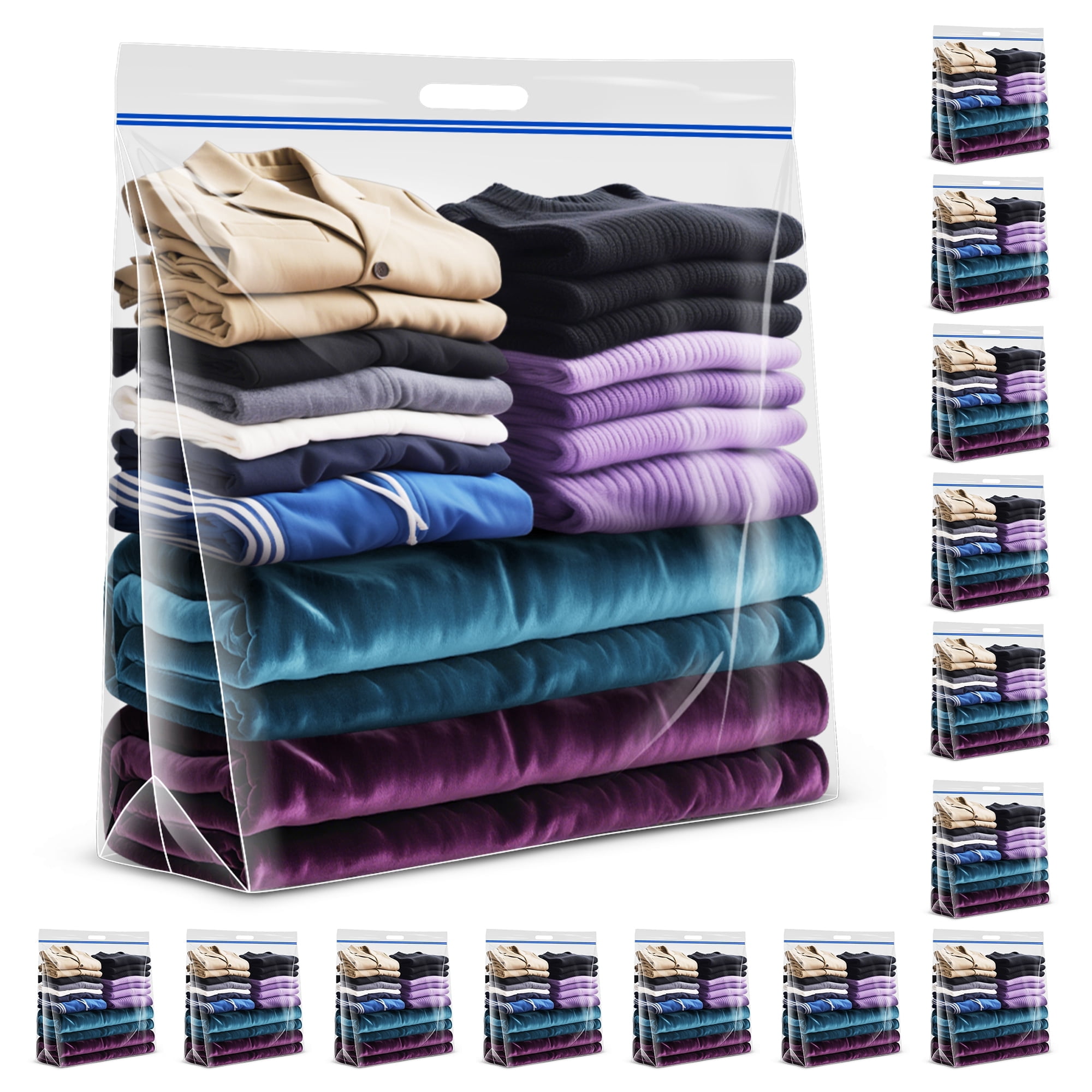 AGALI 15 Gallon Jumbo Storage Bags, Resealable Clear Bags with Handle ...
