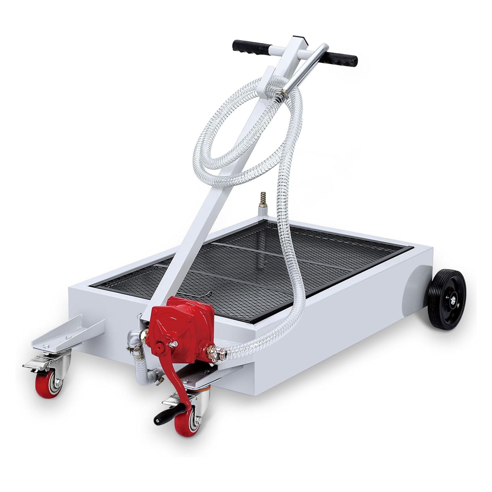 15 Gallon Oil Drain Pan with Pump & 8 Ft Hose, T Folding Handle & Low ...