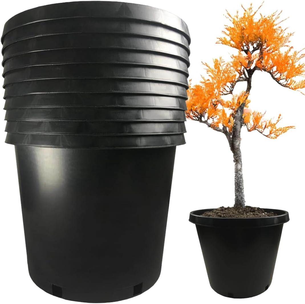 15 Gallon Premium Black Plastic Nursery Plant Container Garden Planter ...