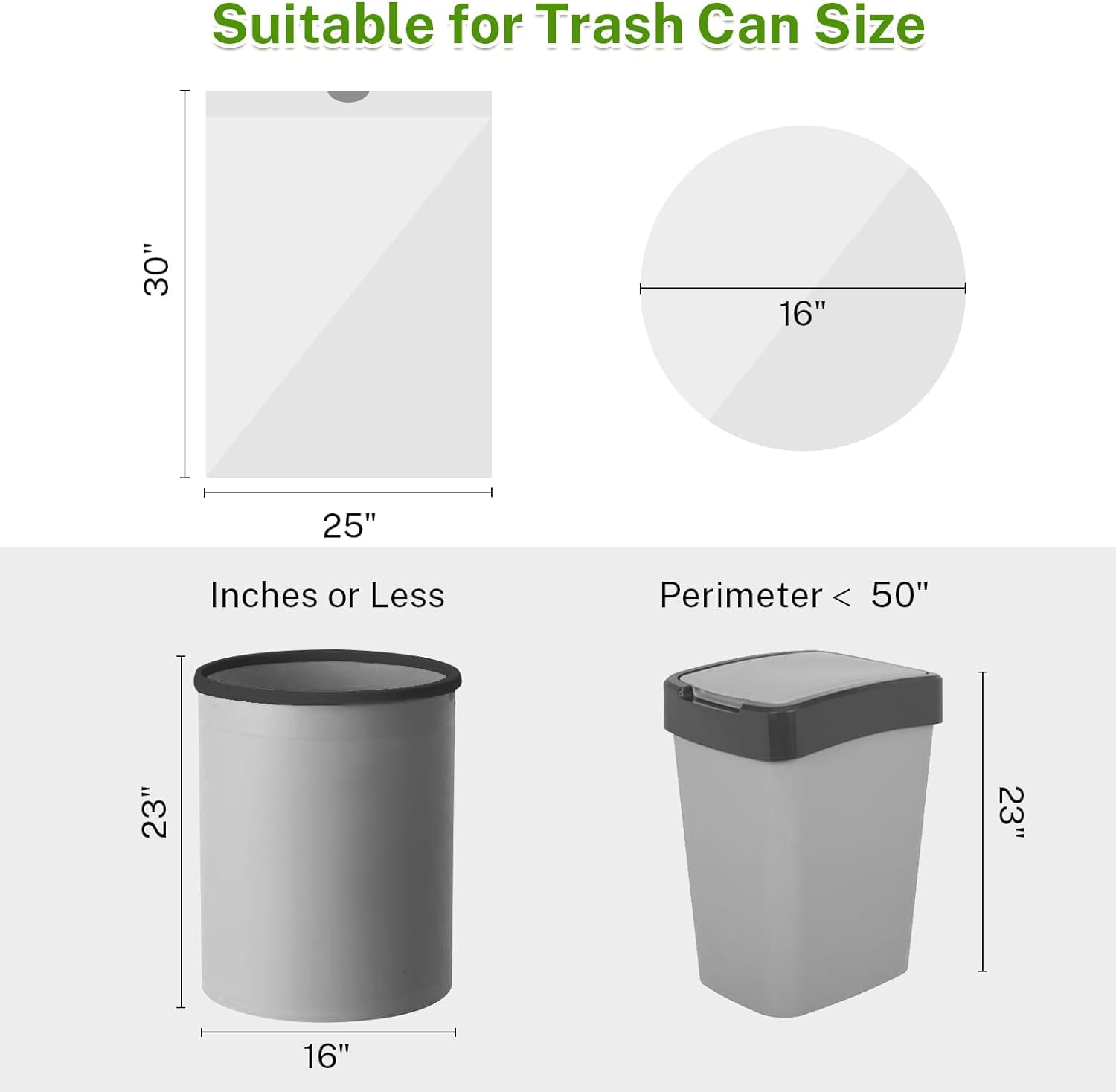 15 Gallon Tall Kitchen Trash Bags Drawstring, 1.2 Mil Thick White ...