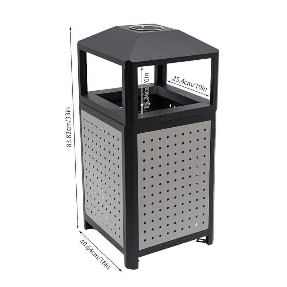 15 Gallons Commercial Waste Container, Office Trash Can Outdoor Trash ...