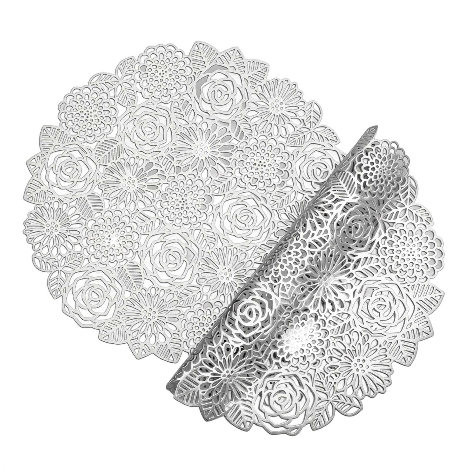 15" Gold Foil Rose Garden Table Mat – Heat-Resistant Decorative ...