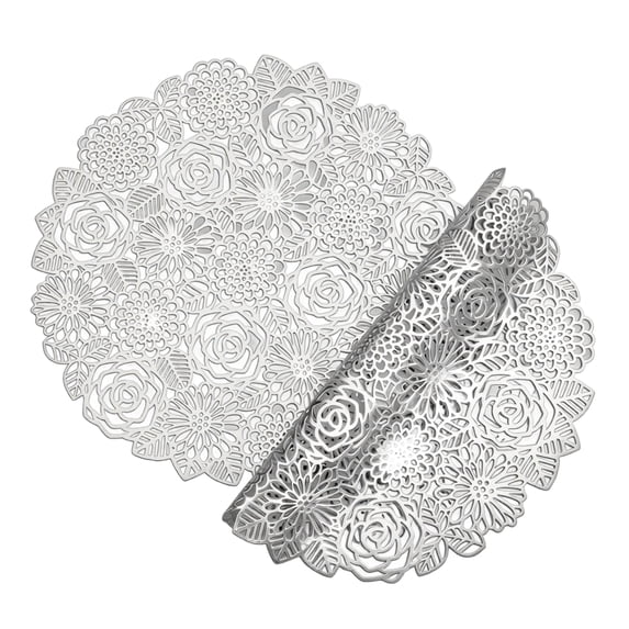 15" Gold Foil Rose Garden Table Mat – Heat-Resistant Decorative ...