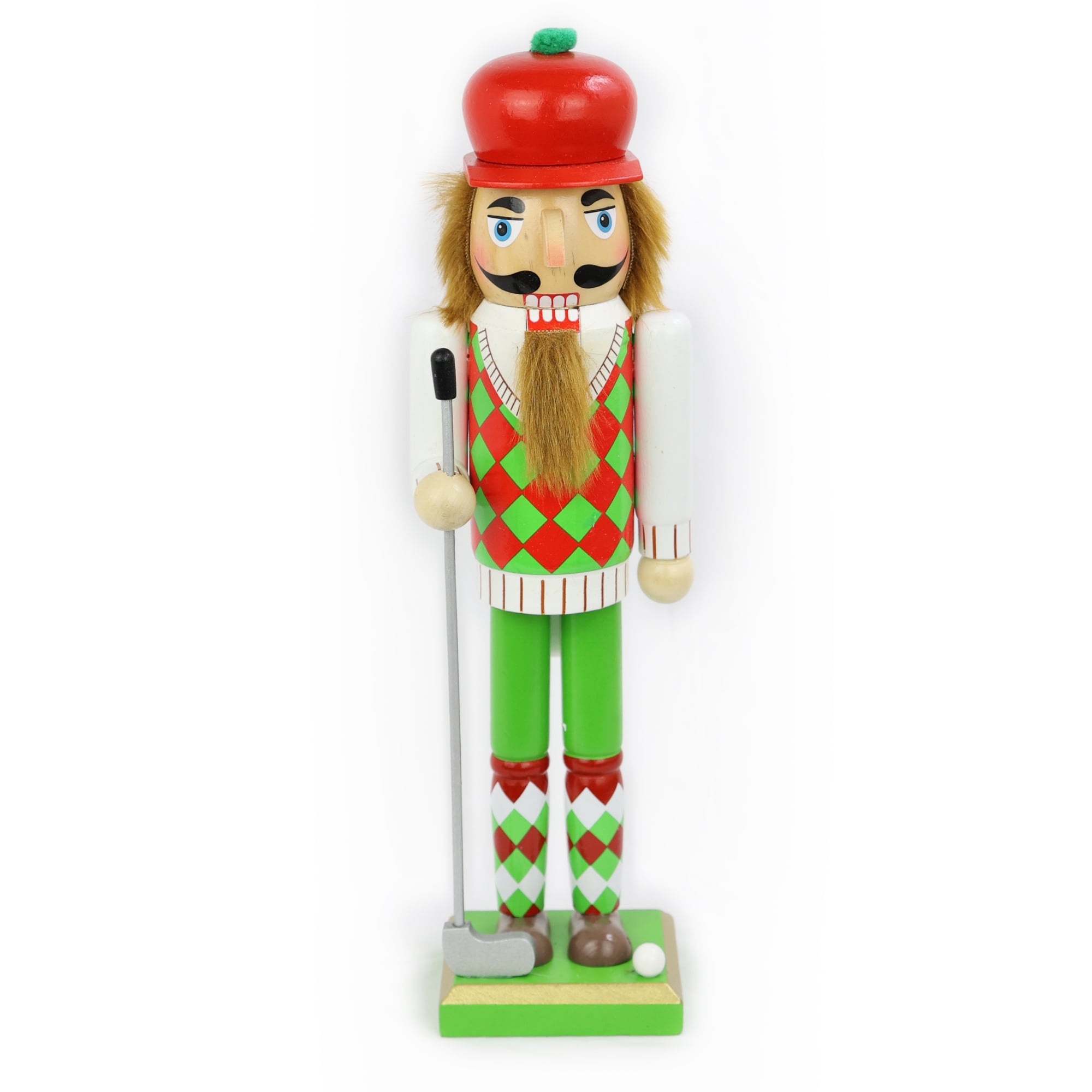 15" Golf Themed Wooden Nutcracker Christmas Decoration Hand painted ...