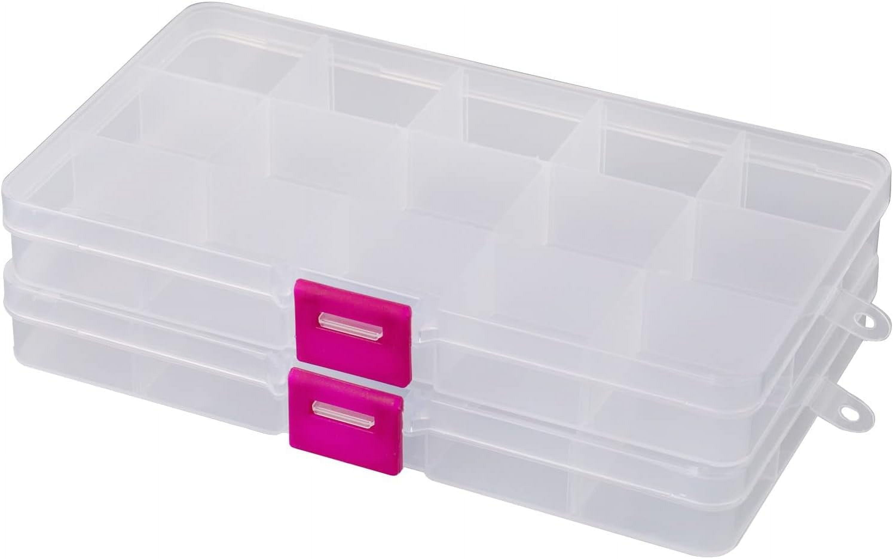 15-Grid Transparent Jewellery Organizers Box with Adjustable Dividers ...