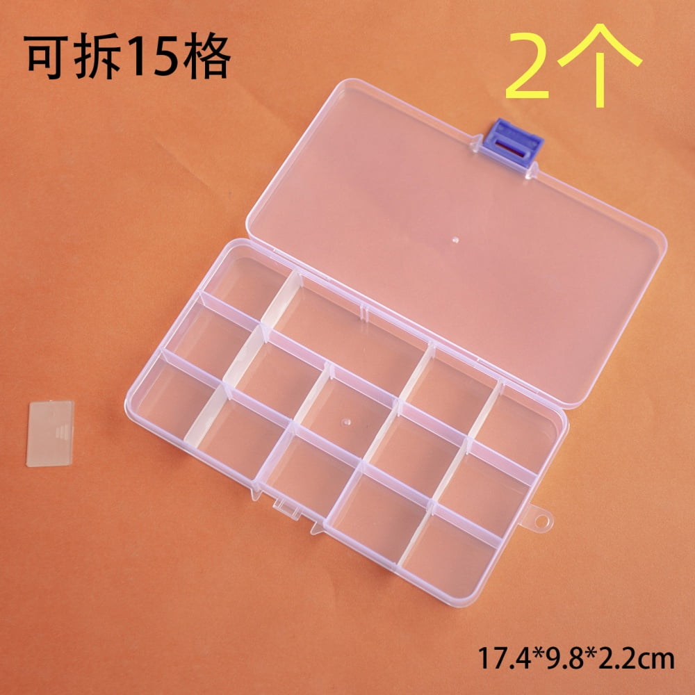 15 Grids Clear Plastic Storage Box, Craft Storage Boxes With ...