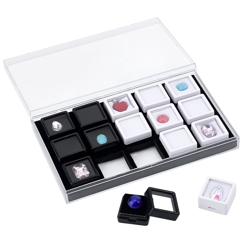 15 Grids Gemstone Display Box Charm Display Tray Gem Box Stone ...