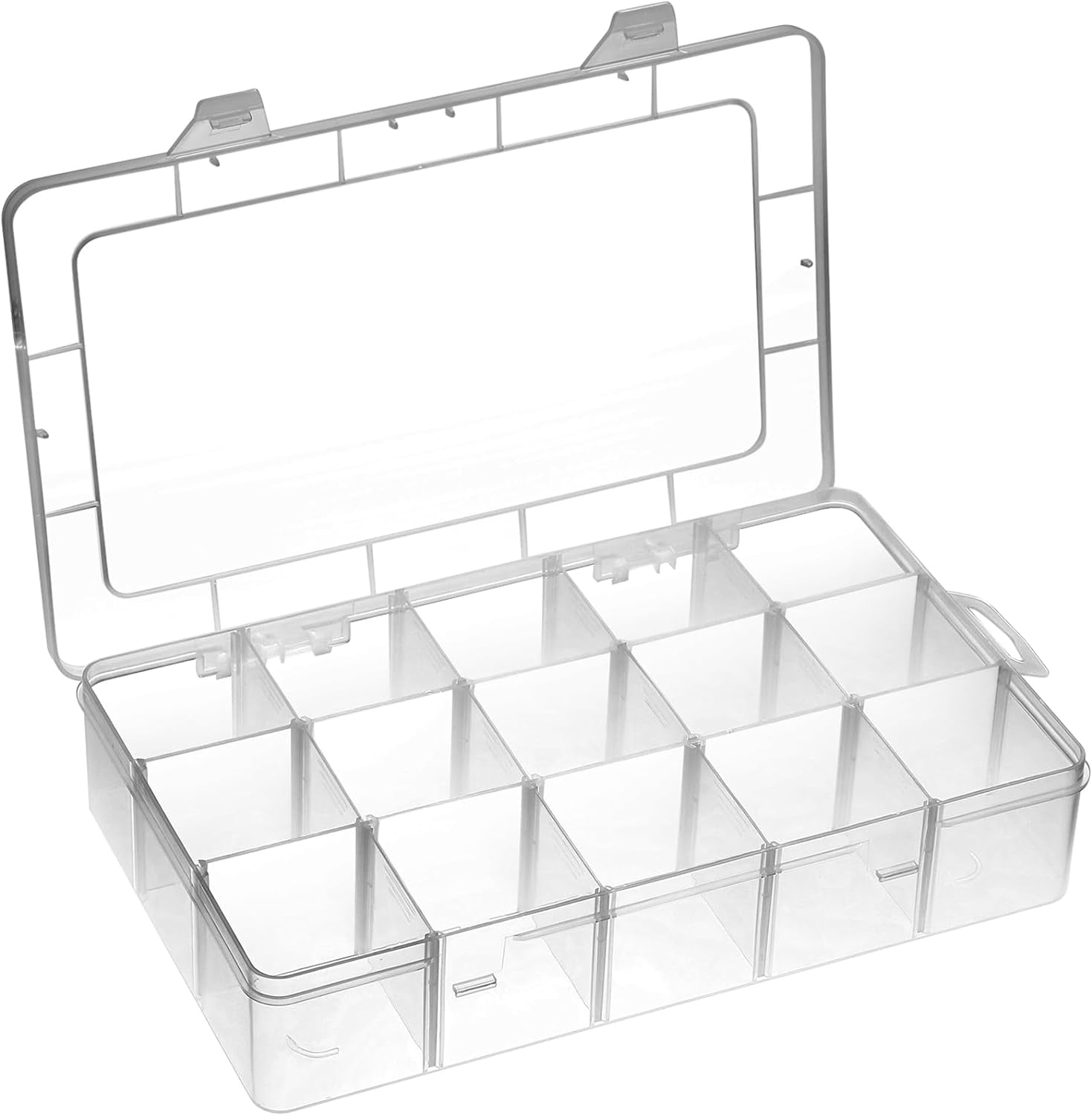 15 Grids Large Clear Craft Organizer Container Storage Box, Plastic ...