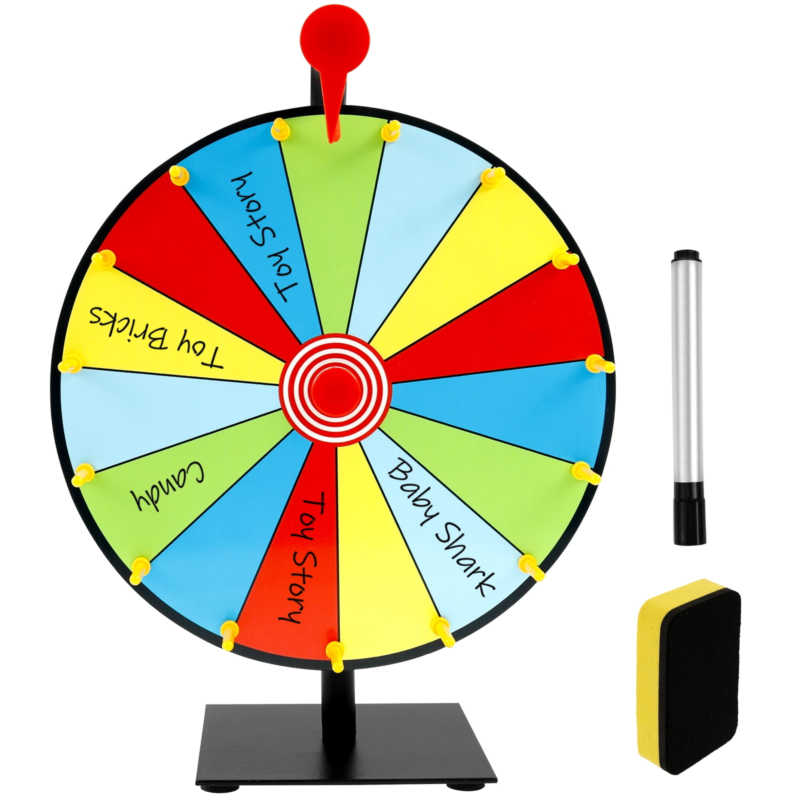 15 Grids Prize Wheel DIY Interactive Spin Wheel with Board Eraser and ...