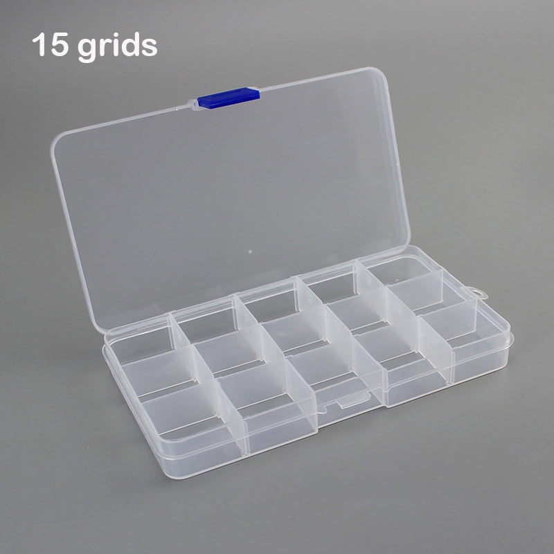15 Grids Transparent Plastic Storage Organizer Compartment Adjustable ...