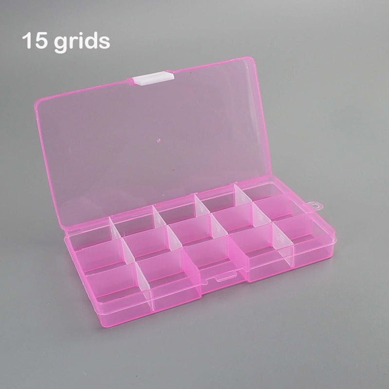 15 Grids Transparent Plastic Storage Organizer Compartment Adjustable ...