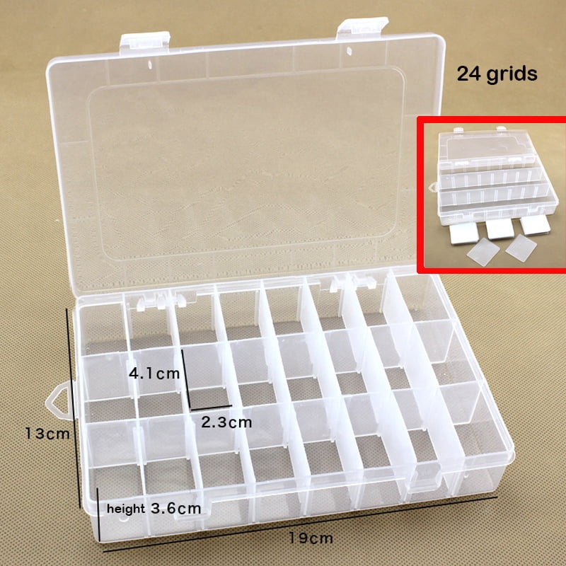 15 Grids Transparent Plastic Storage Organizer Compartment Adjustable ...